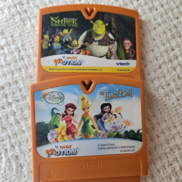 vtech | Toys | Vtech Vsmile Lot Of 2 Game Cartridges Shrek Tinkerbell ...